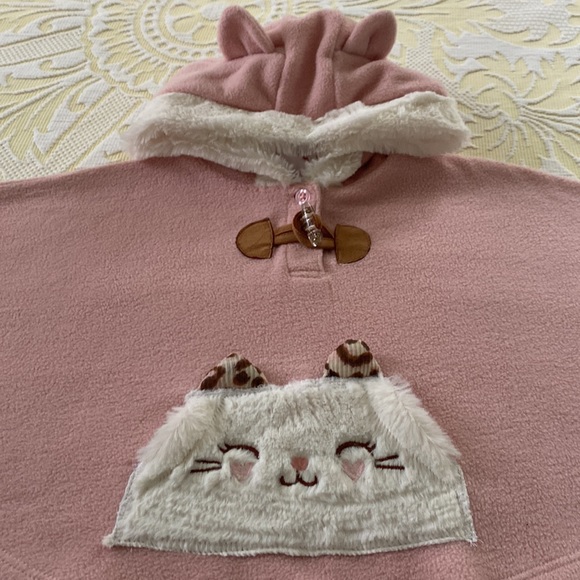Little Lass | Jackets & Coats | Little Lass Pink Kitty Cat Poncho Girls ...